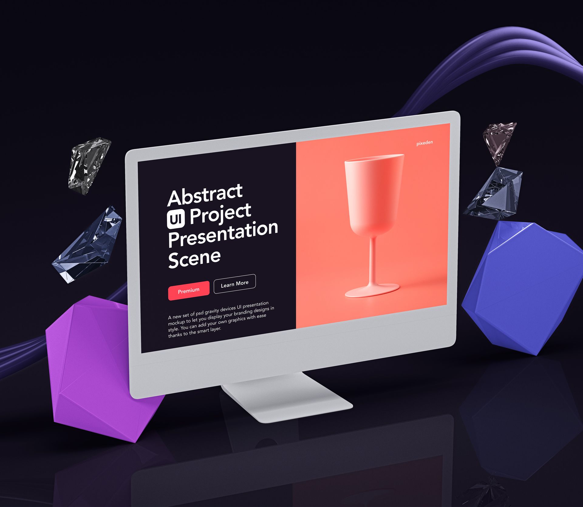Abstract UI Project Scene Mockup 3 | Pixeden Club