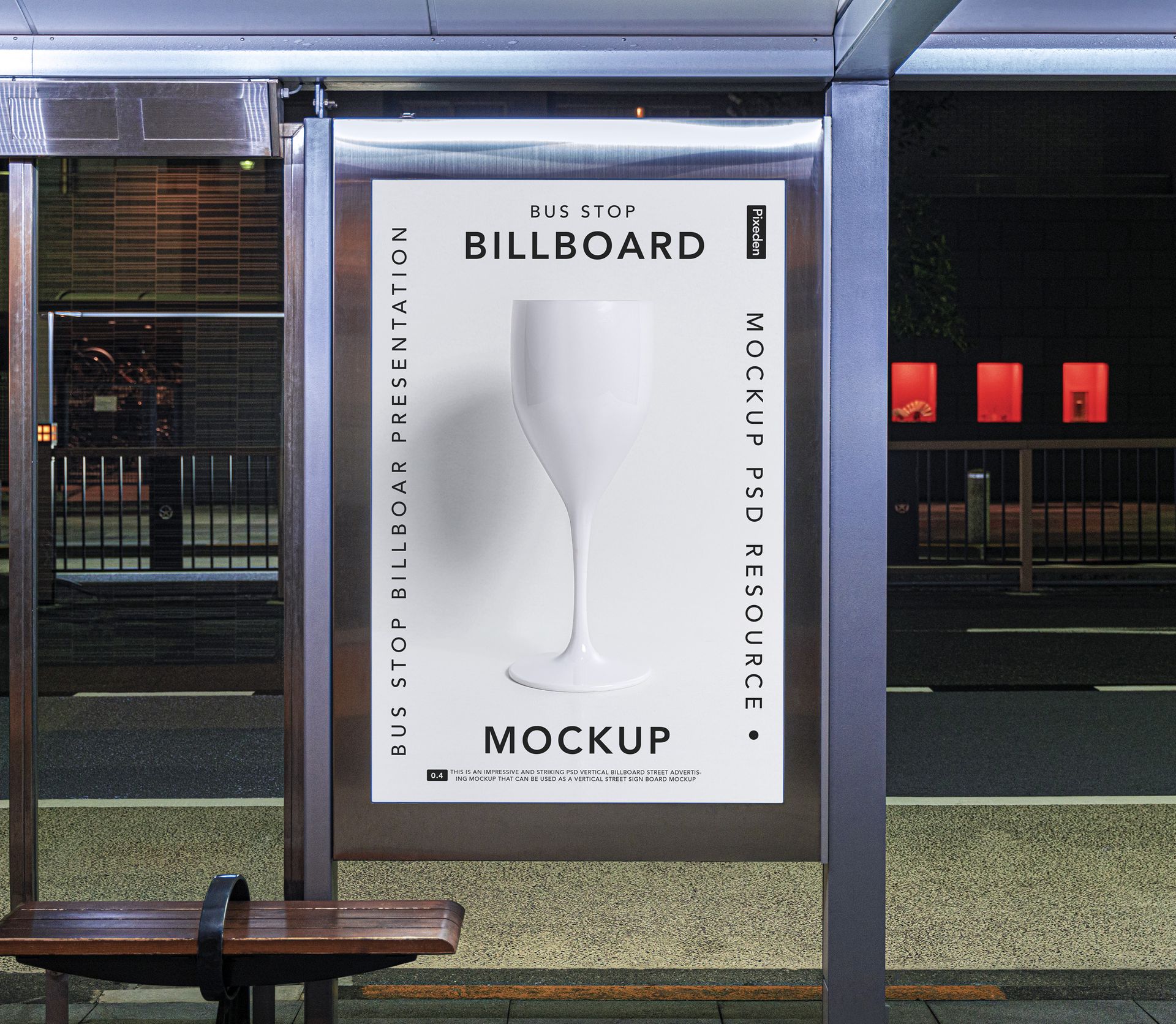 Bus Stop Billboard Template Blank Billboard At Bus Stop For