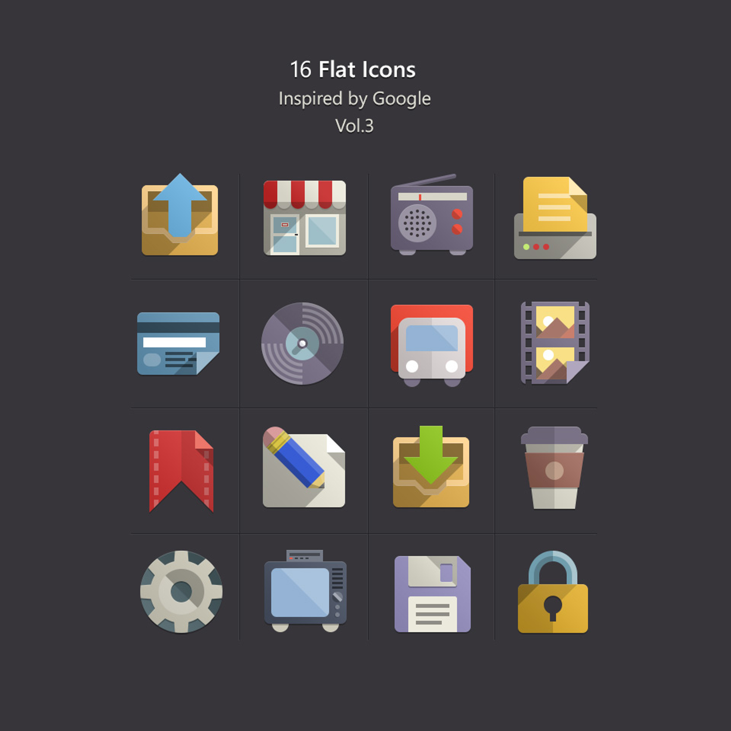 Flat Design Icons Set Vol3 | Pixeden Club
