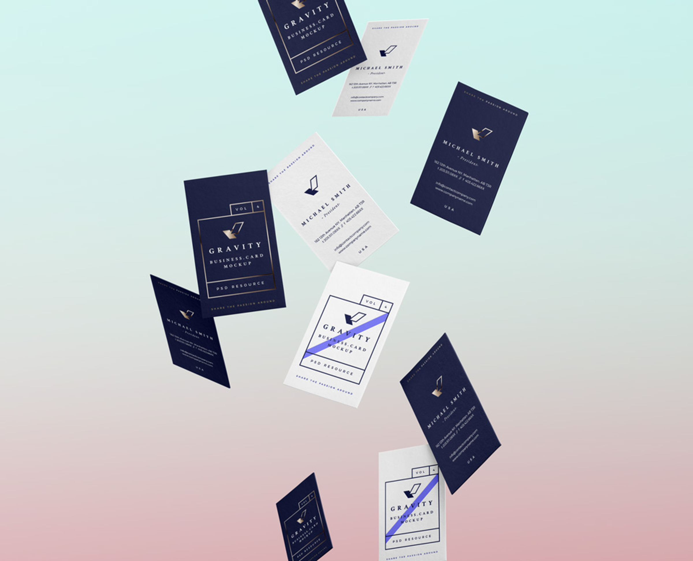Gravity Psd B-Cards Mock-Up Vol4 | Pixeden Club