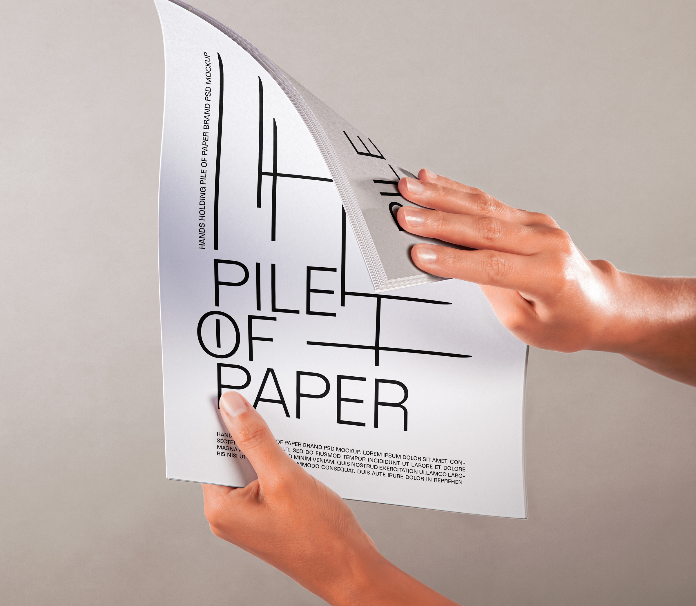 Hand Holding Branding Psd Paper Pile Mockup | Pixeden Club