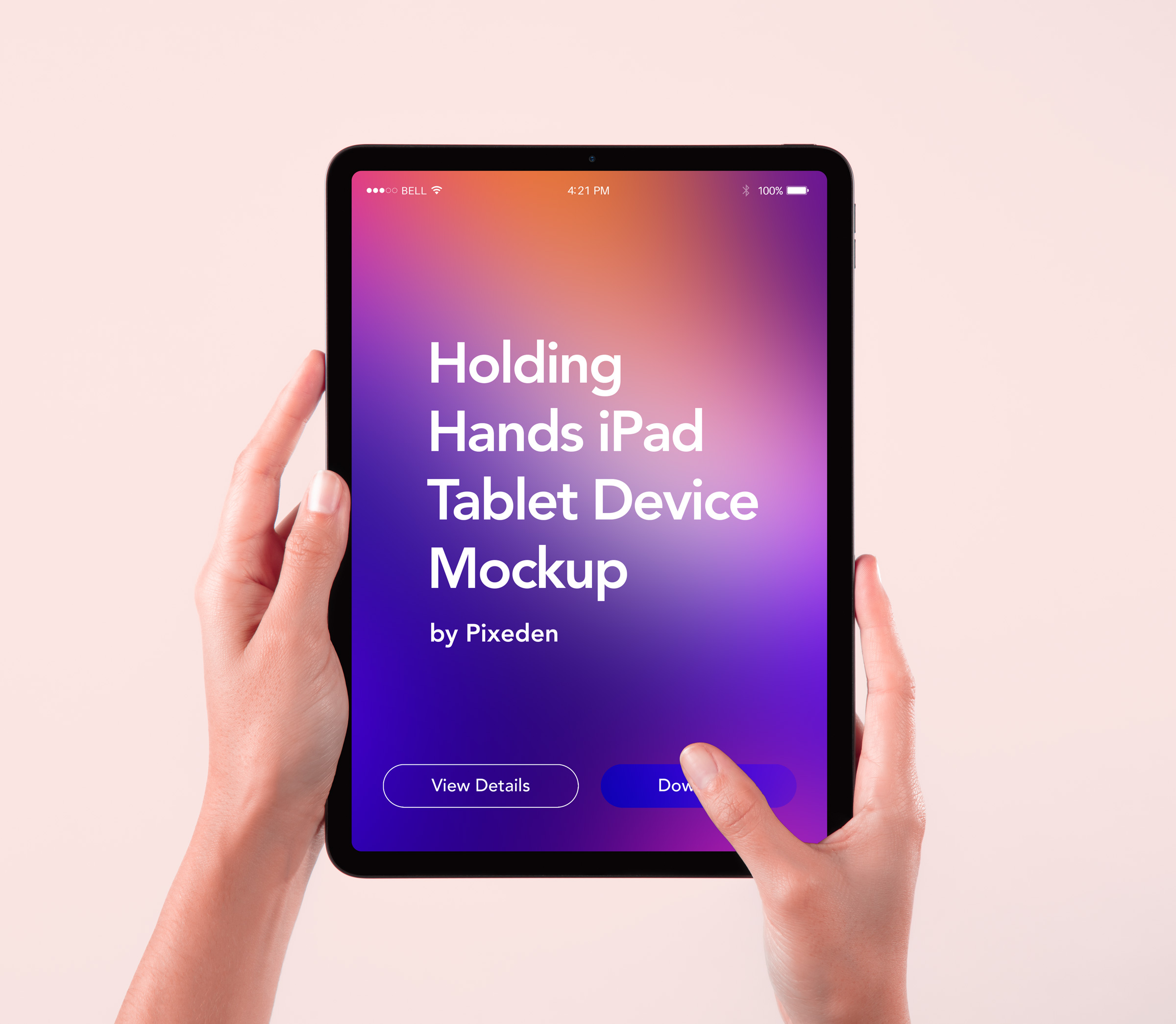 Hand Holding Psd iPad Mockup Scene | Pixeden Club
