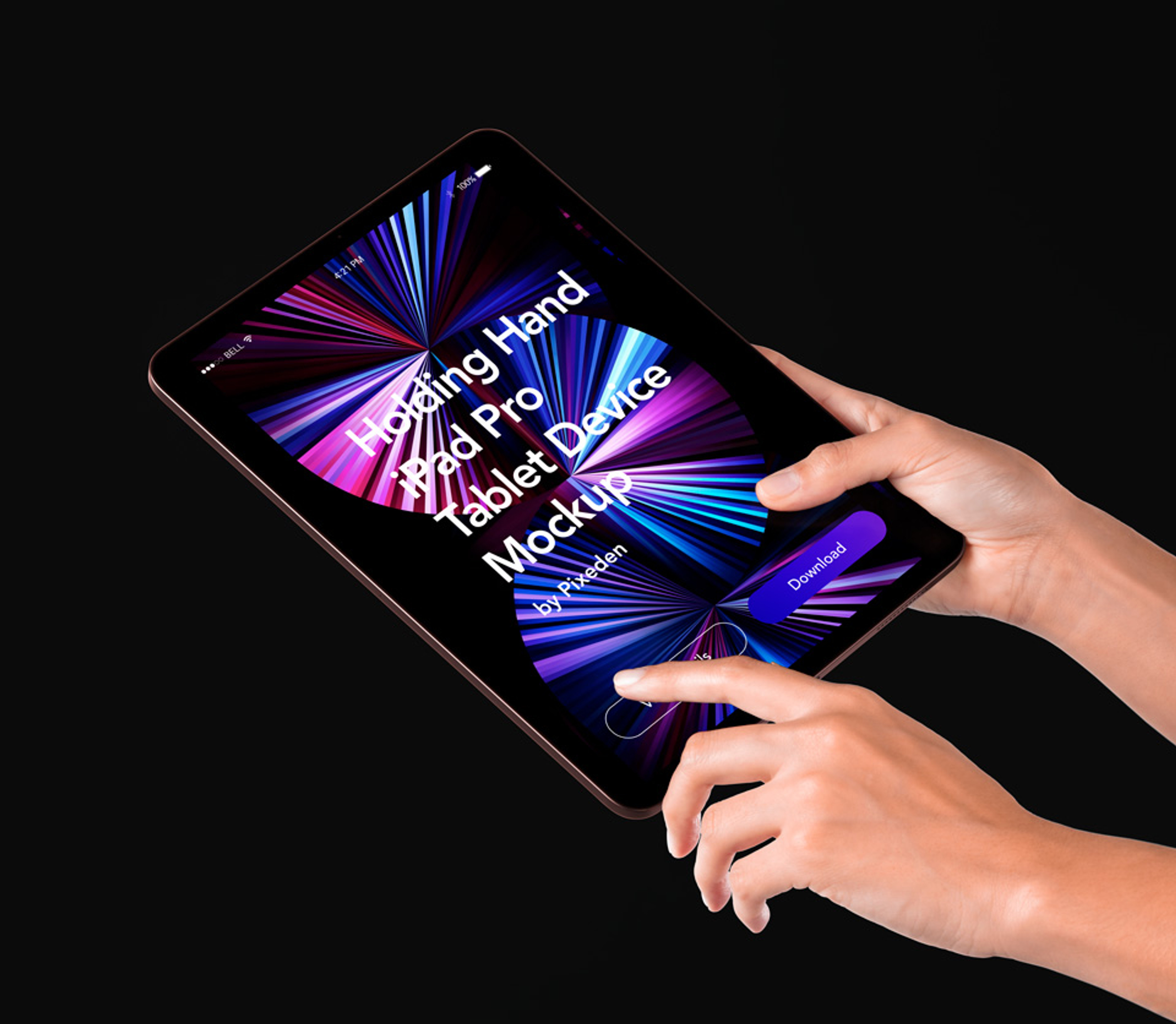 Ipad In Hand Presentation Psd Mockup Psd Mockups Free Hand Holding