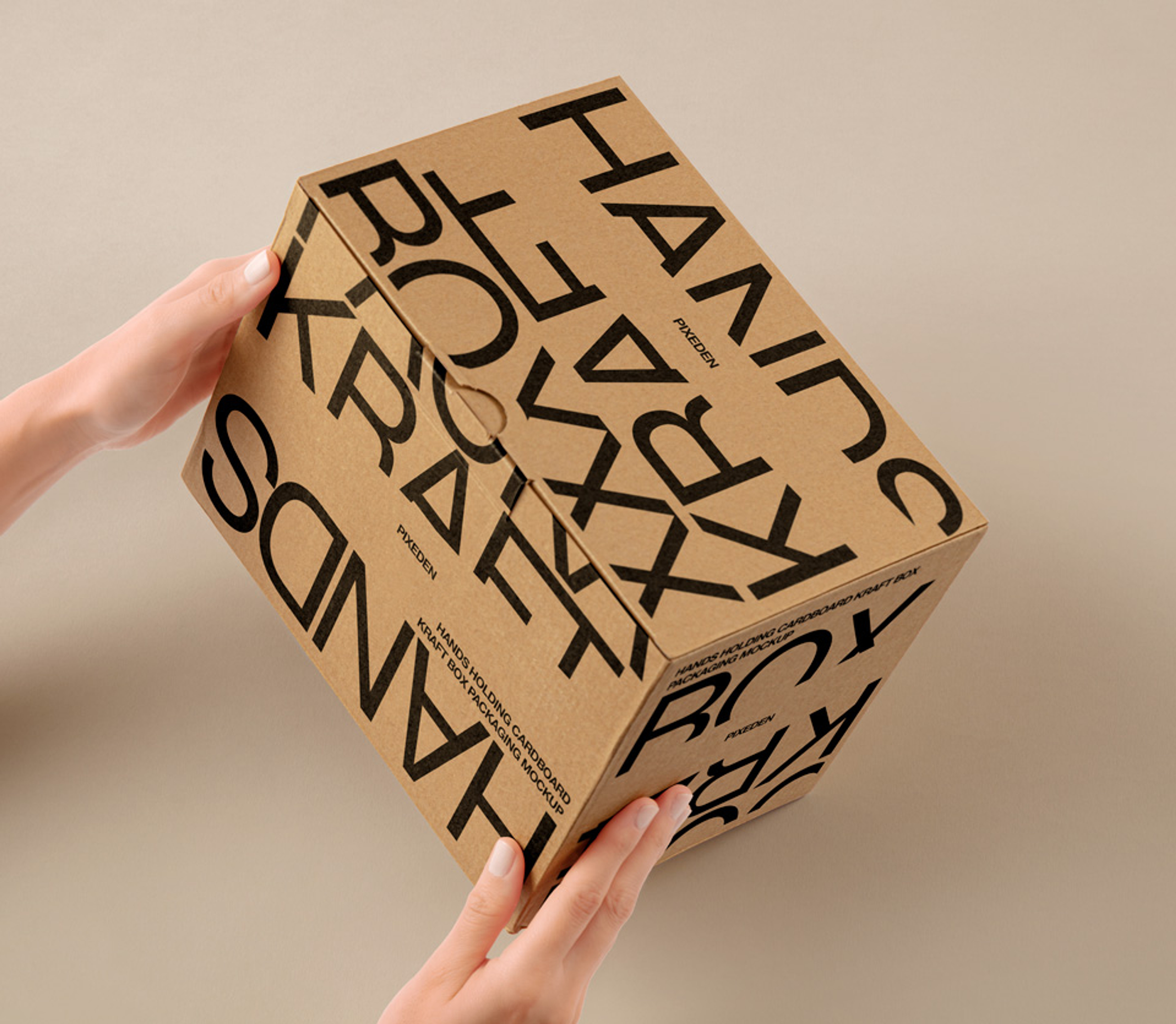 Hands Holding Cardboard Psd Box Packaging | Pixeden Club