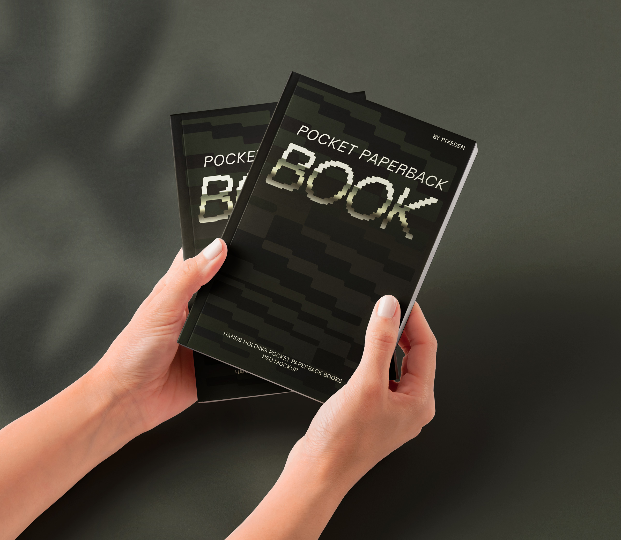 Hands Holding Pocket Psd Paperback Book Mockup | Pixeden Club