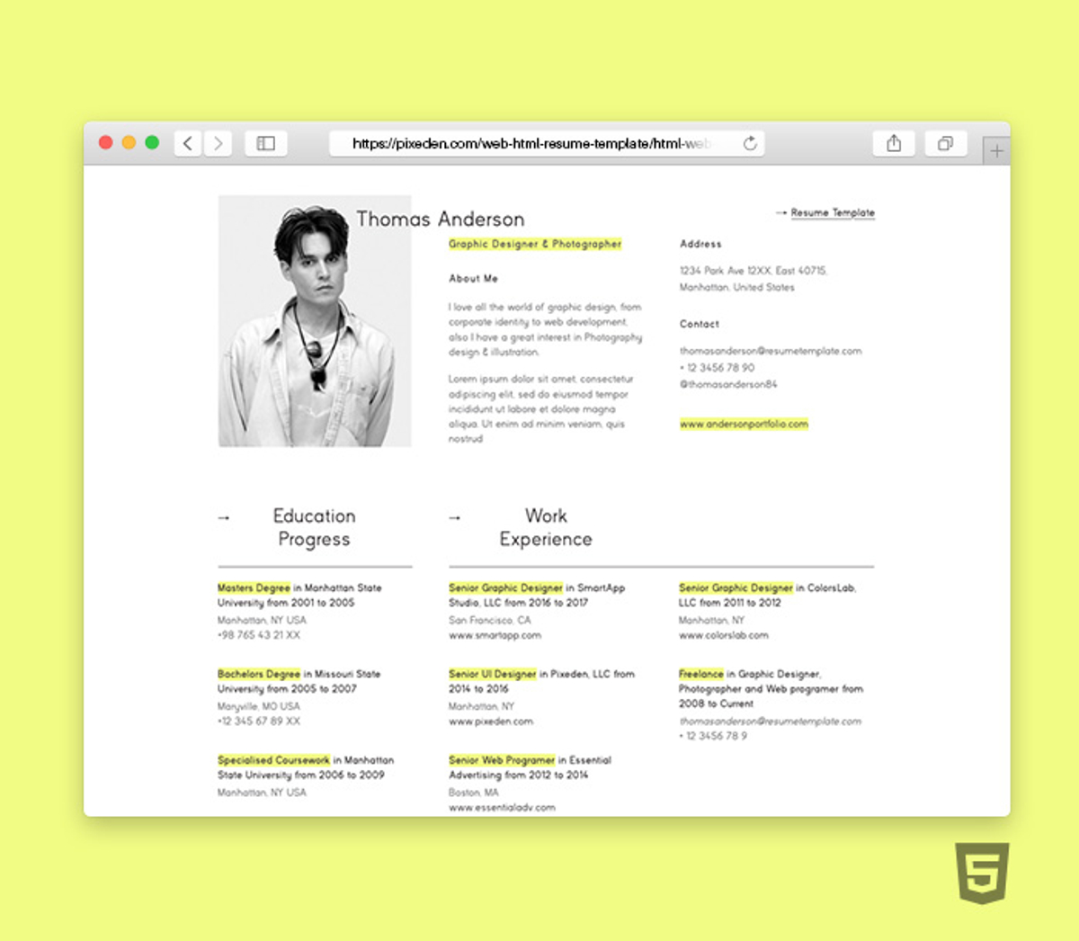Simple Resume Template vol9 | Pixeden Club