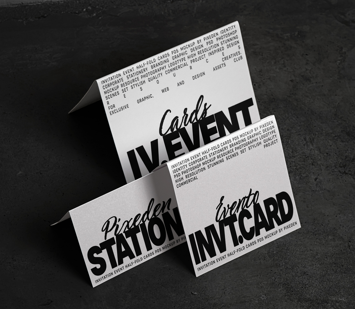 Textured Half Fold Invitation Templates