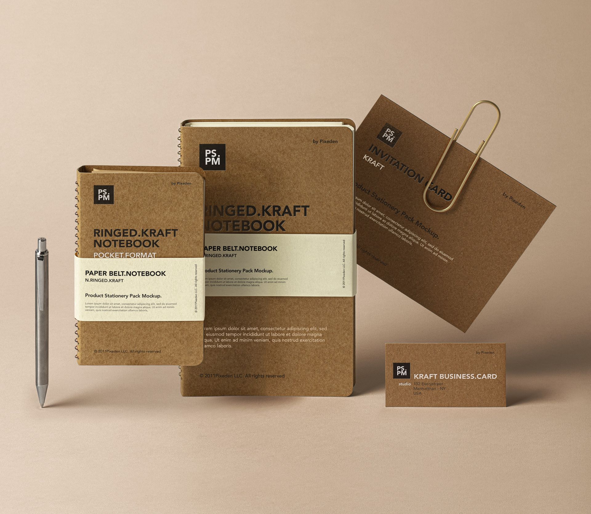 Kraft Psd Stationery Mockup Set | Pixeden Club