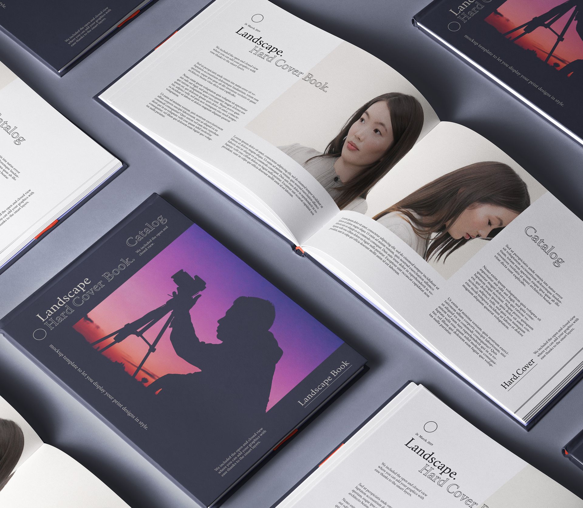 Landscape Book Graphics Free Paperback Landscape Book Mockup PSD Set