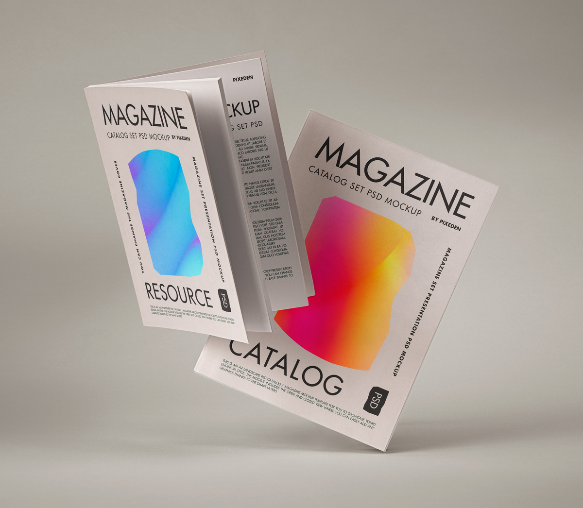 Psd Magazine Mockup View Vol2 | Pixeden Club