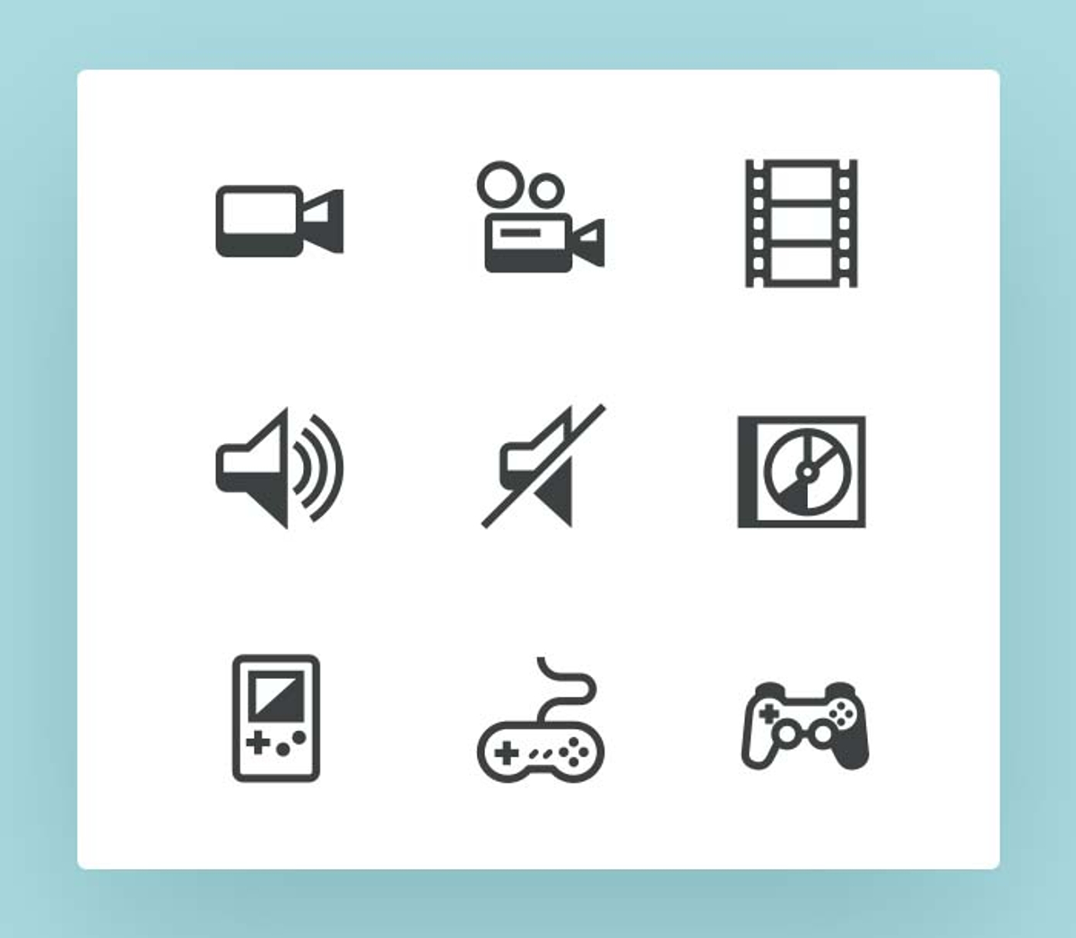 Media Icon Set Vol9 | Pixeden Club