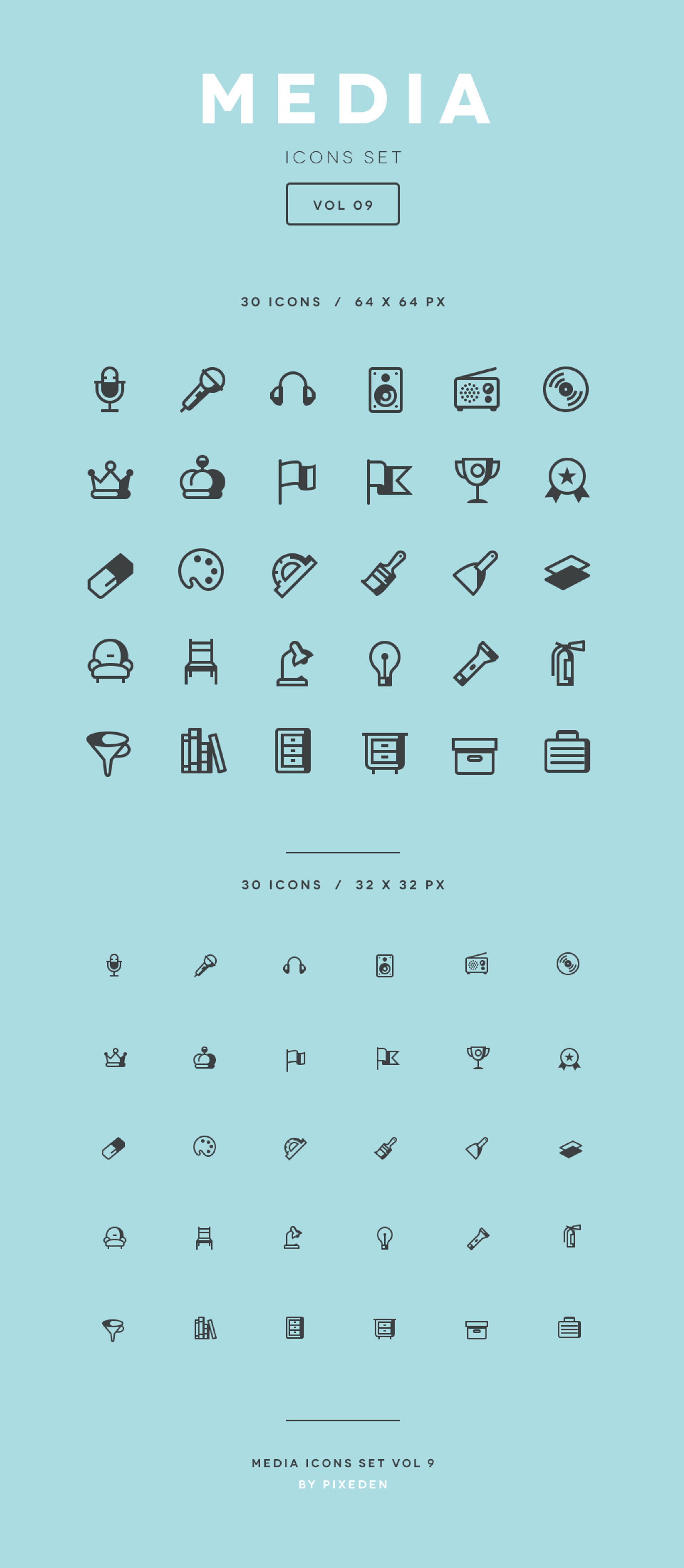 Media Icon Set Vol9 | Pixeden Club