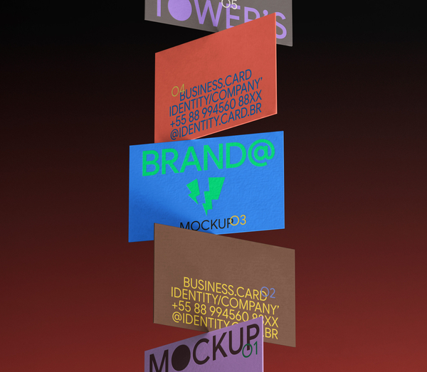 Top-Down Business Card & Textured Sliding Sleeve Mockup with Hands ...