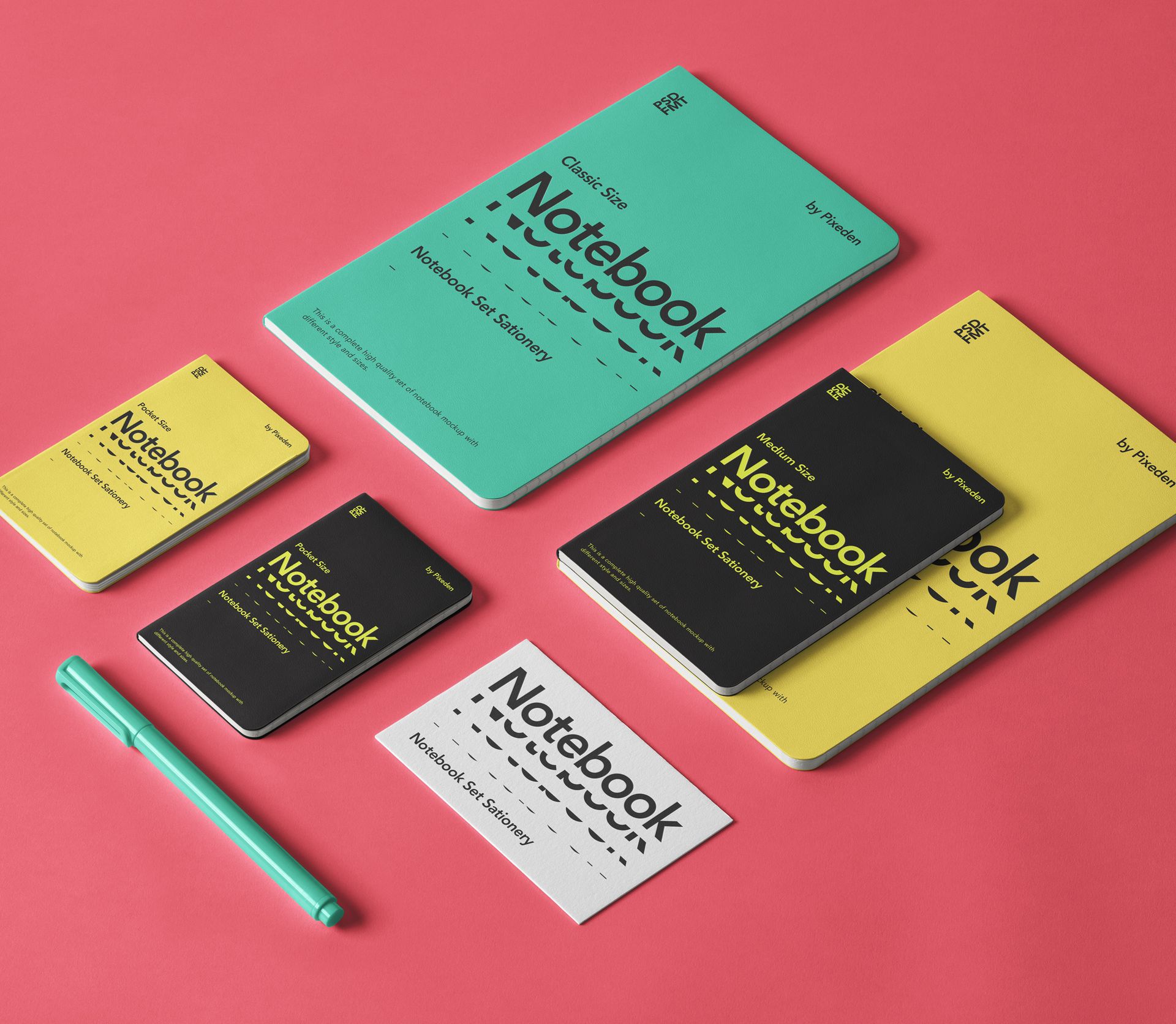Notebooks Set Psd Stationery Mockup | Pixeden Club
