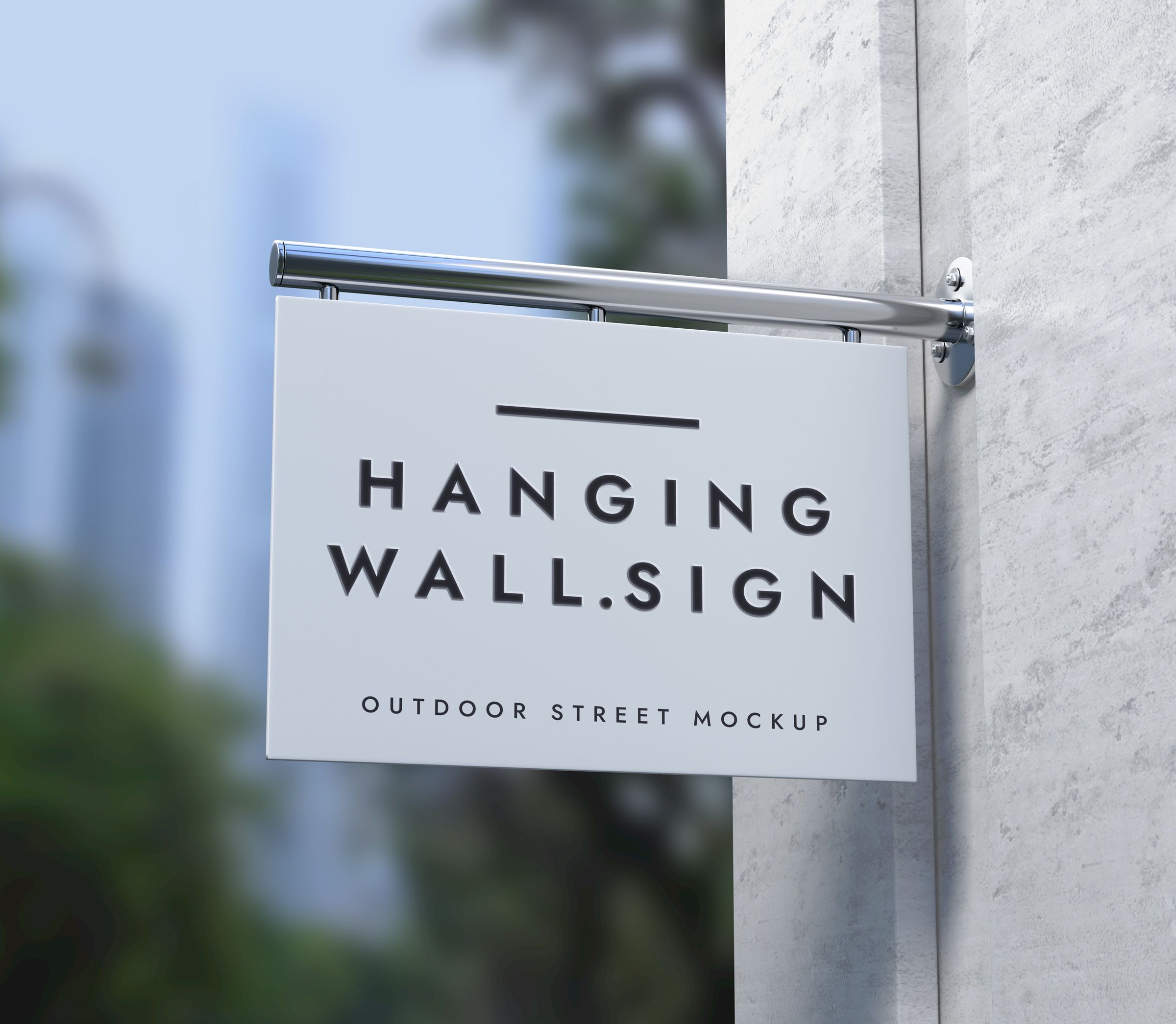 Outdoor Psd Wall Sign Mockup | Pixeden Club