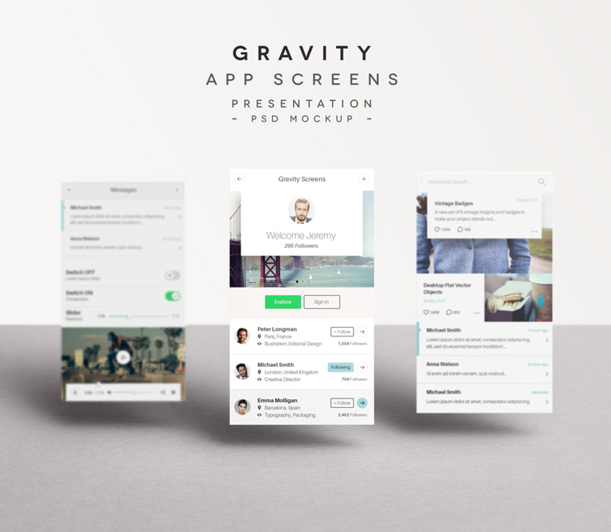Perspective iOS App Screens Mock-Up | Pixeden Club