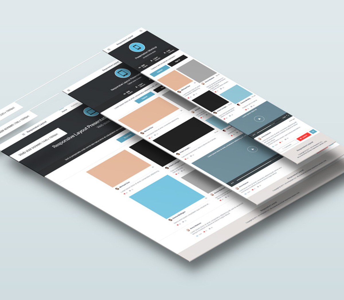 Perspective App Screens Mock-Up 3 | Pixeden Club