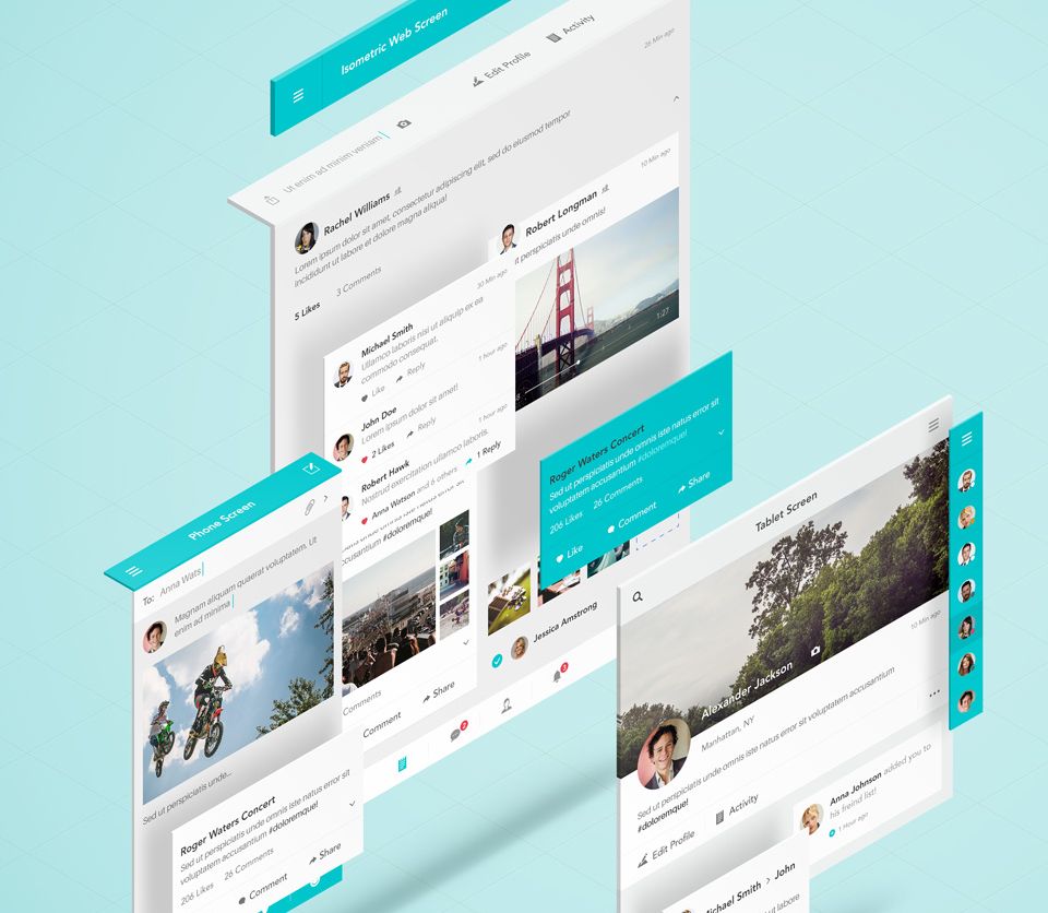 Perspective App Screens Mock-Up 3 | Pixeden Club