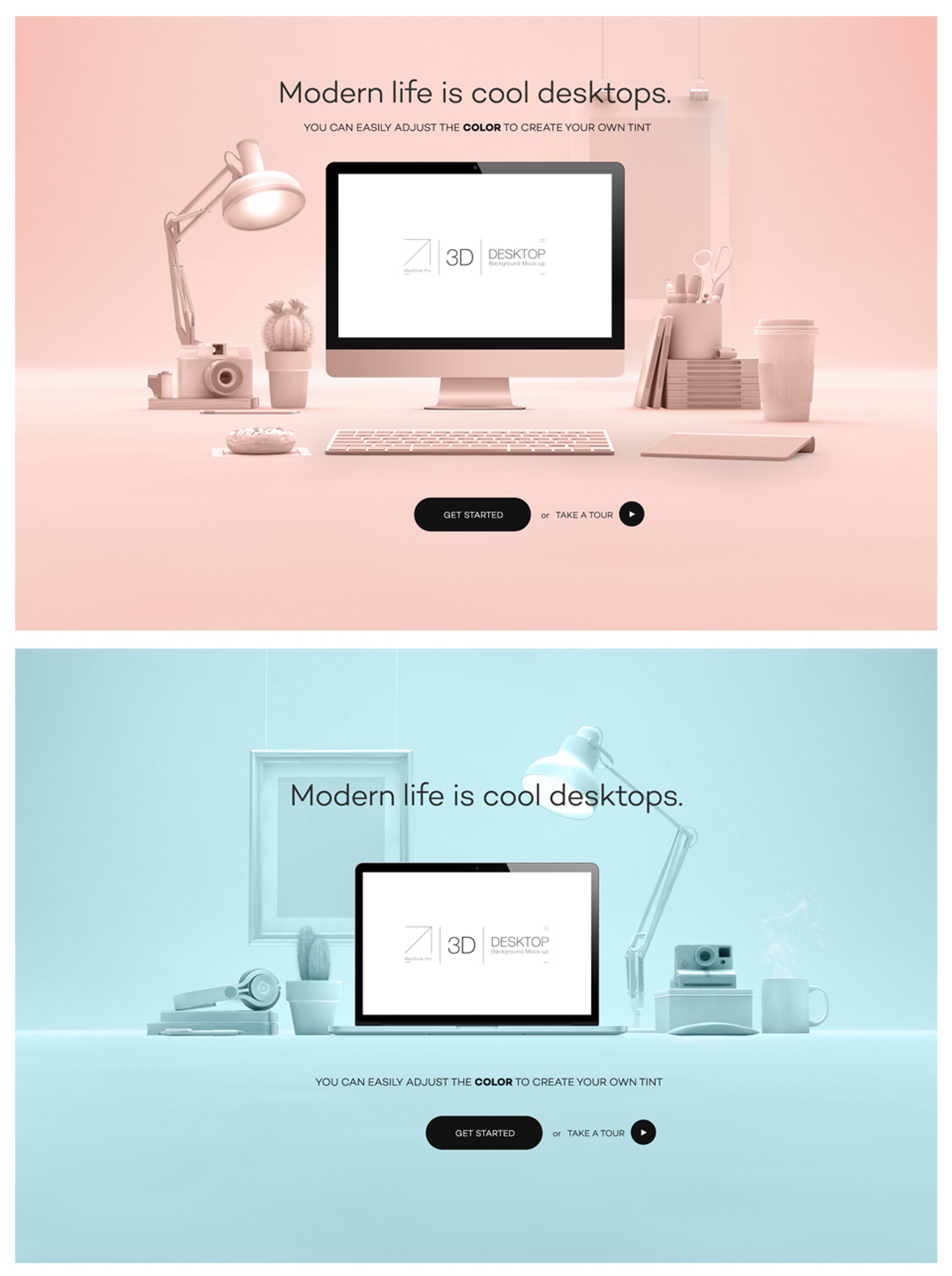 Psd 3D Desktop Web Showcase Vol1 | Pixeden Club