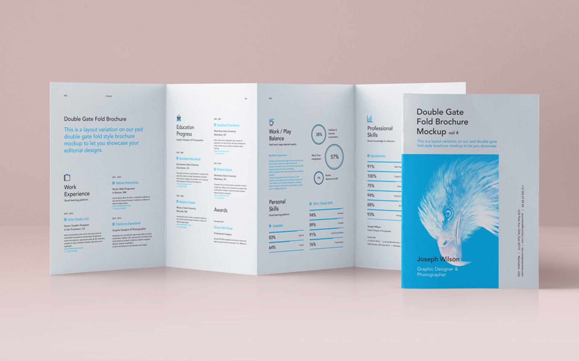 Psd Double Gate Fold Brochure Vol4 | Pixeden Club