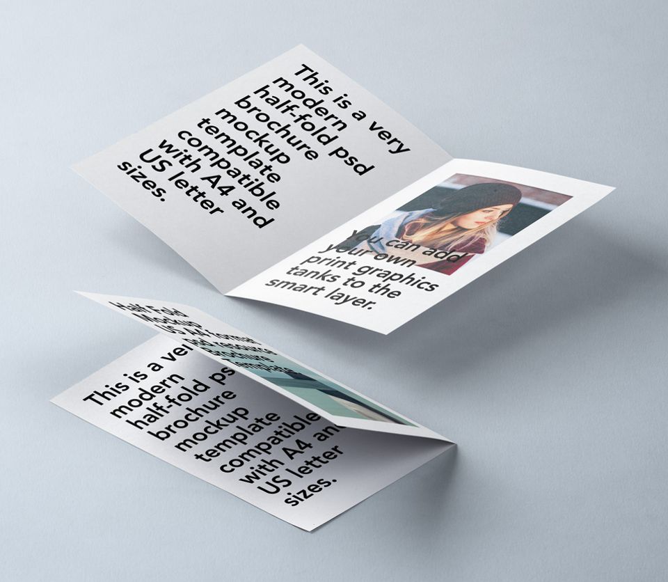 Psd Bi Fold Mockup Template Vol3 | Pixeden Club