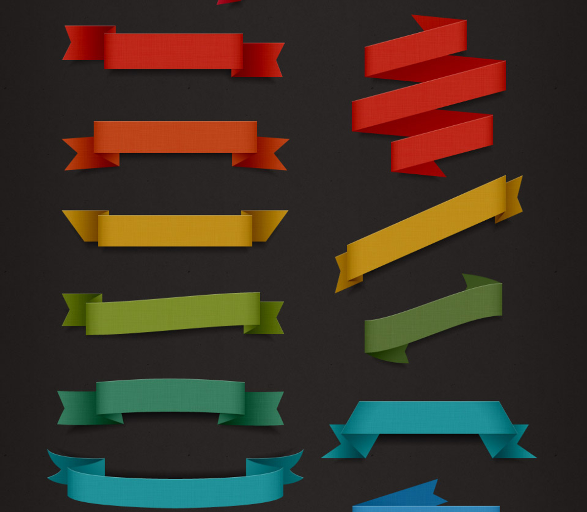 Psd Flat Ribbons Set | Pixeden Club