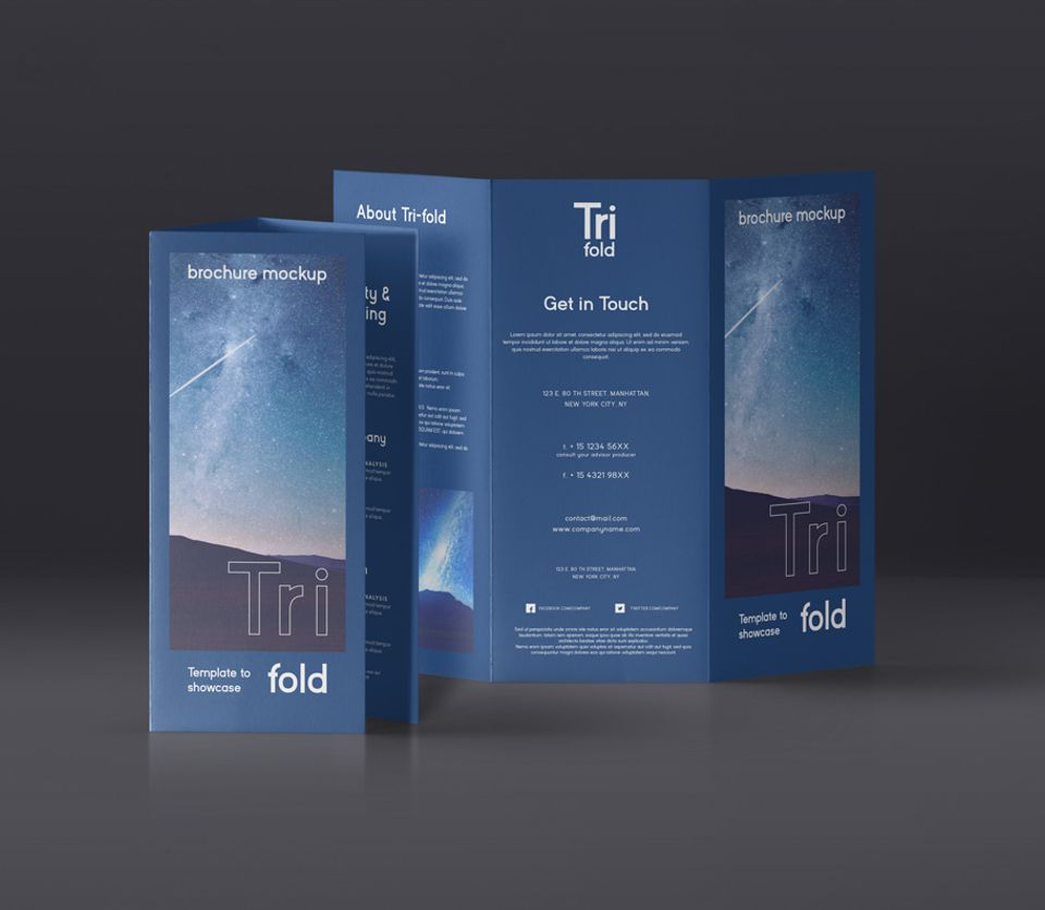 Psd Tri Fold Mockup Template Vol5 | Pixeden Club