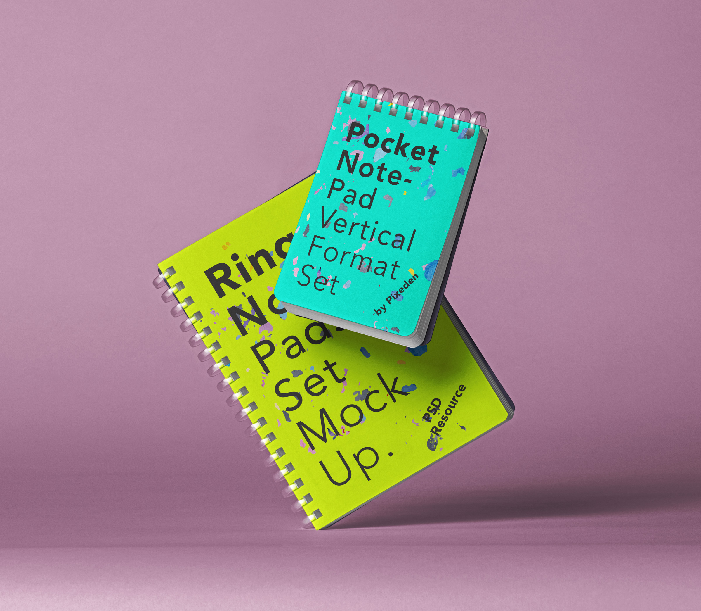Ringed Psd Notepads Set Mockup | Pixeden Club