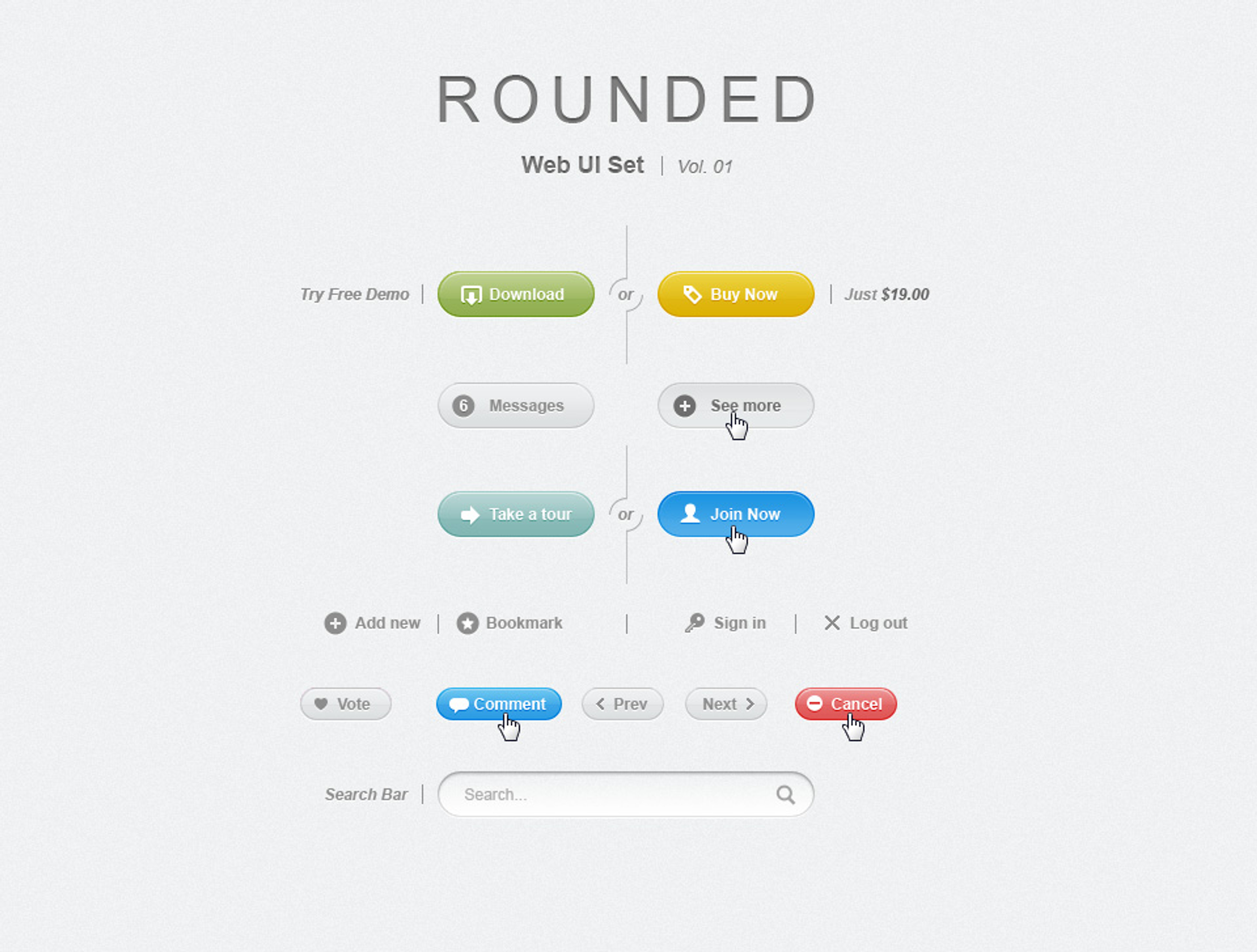 Rounded Psd Web UI Set | Pixeden Club