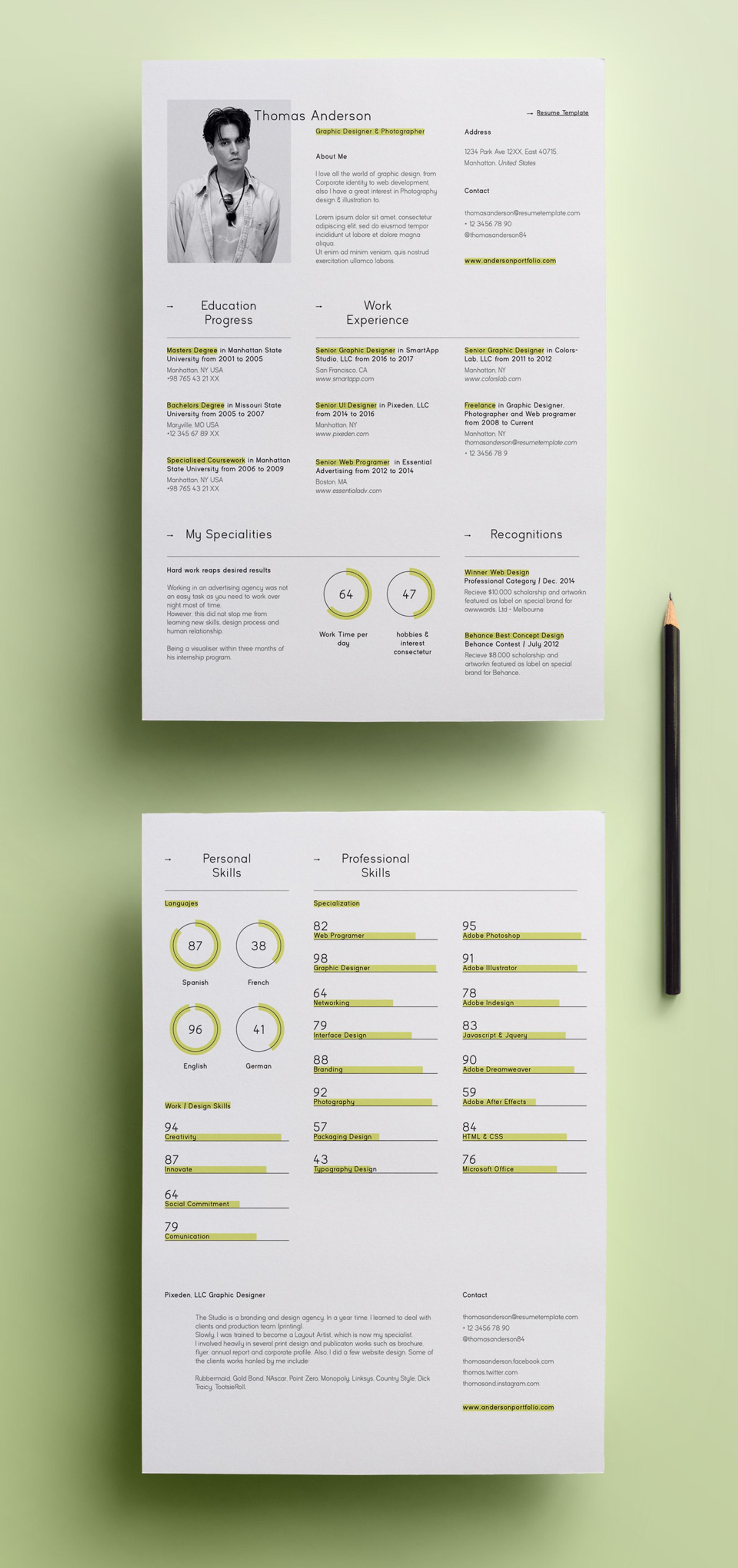 Simple Resume Template vol10 | Pixeden Club