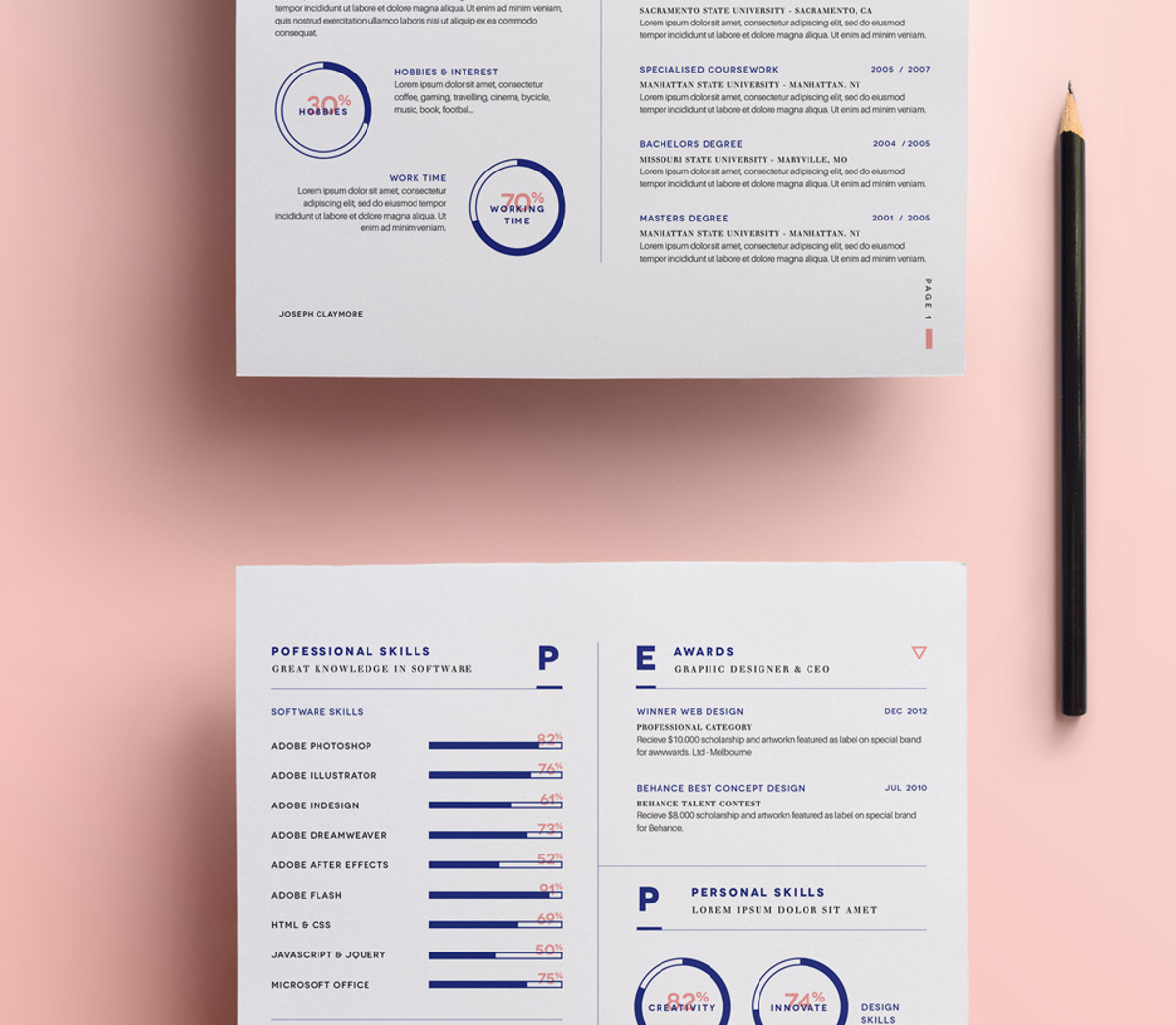 Simple Resume Template vol12 | Pixeden Club
