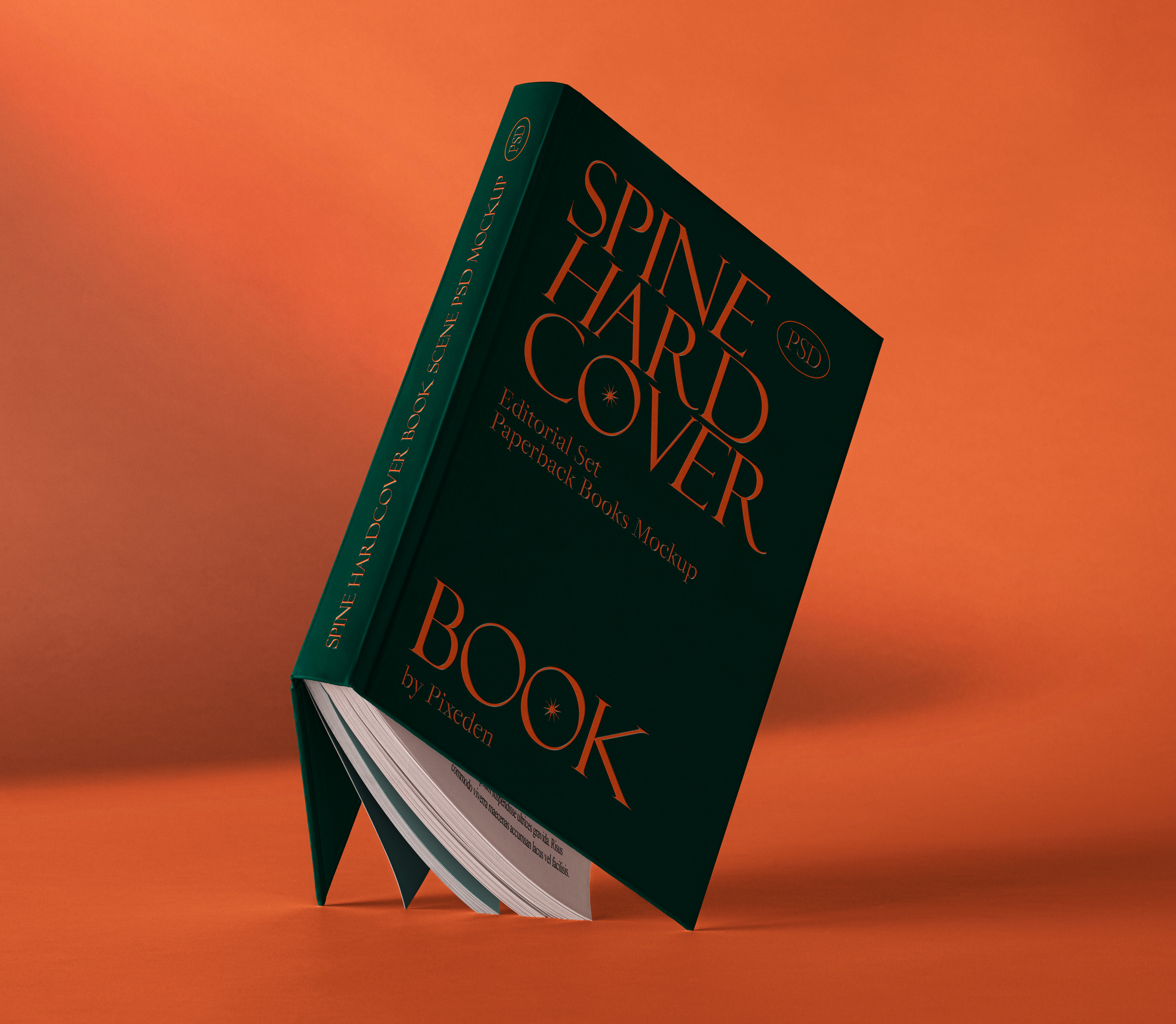 Spine Hardcover Psd Book Mockup Scene Pixeden Club