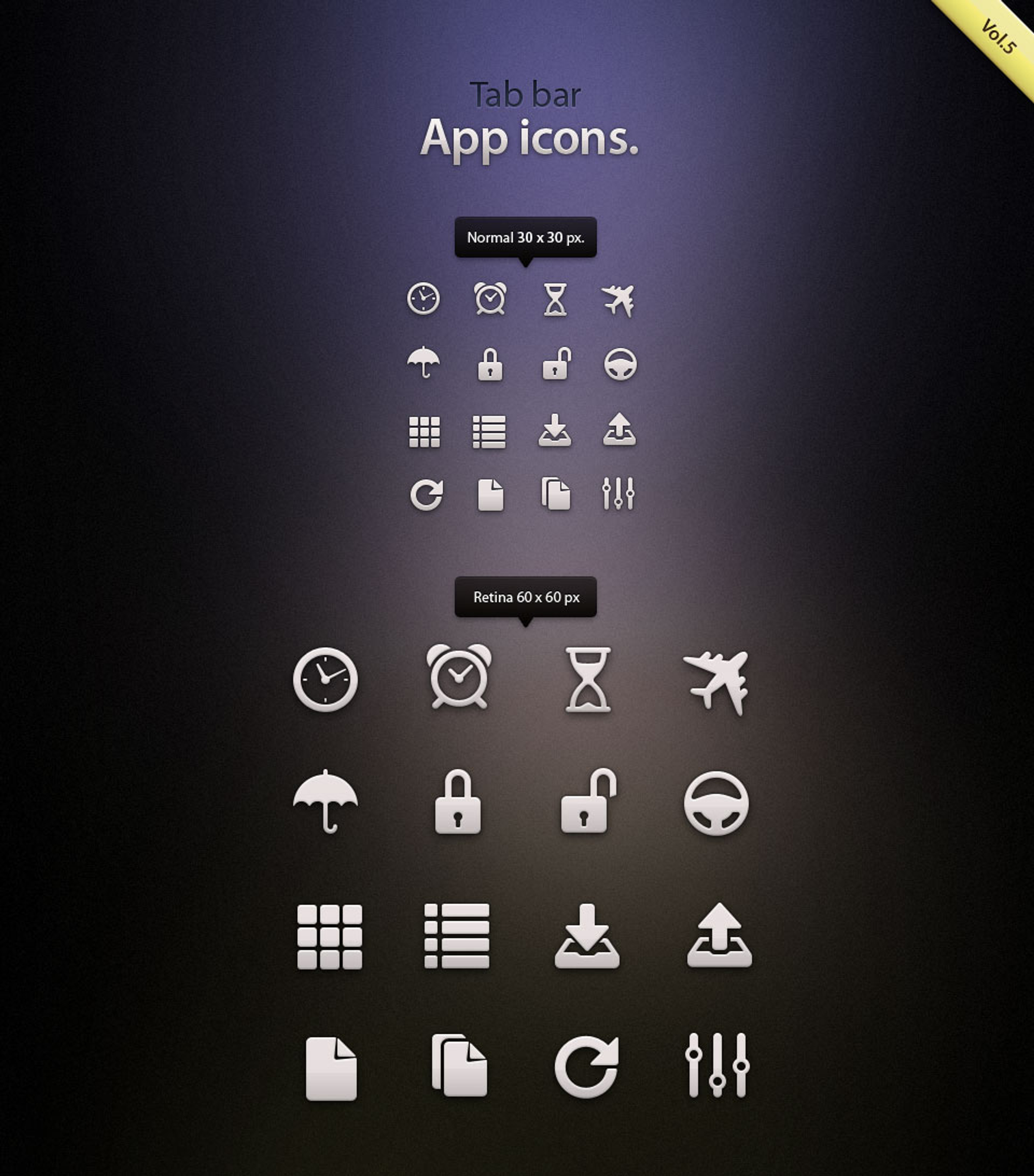 Tab Bar Icons iOS vol5 | Pixeden Club