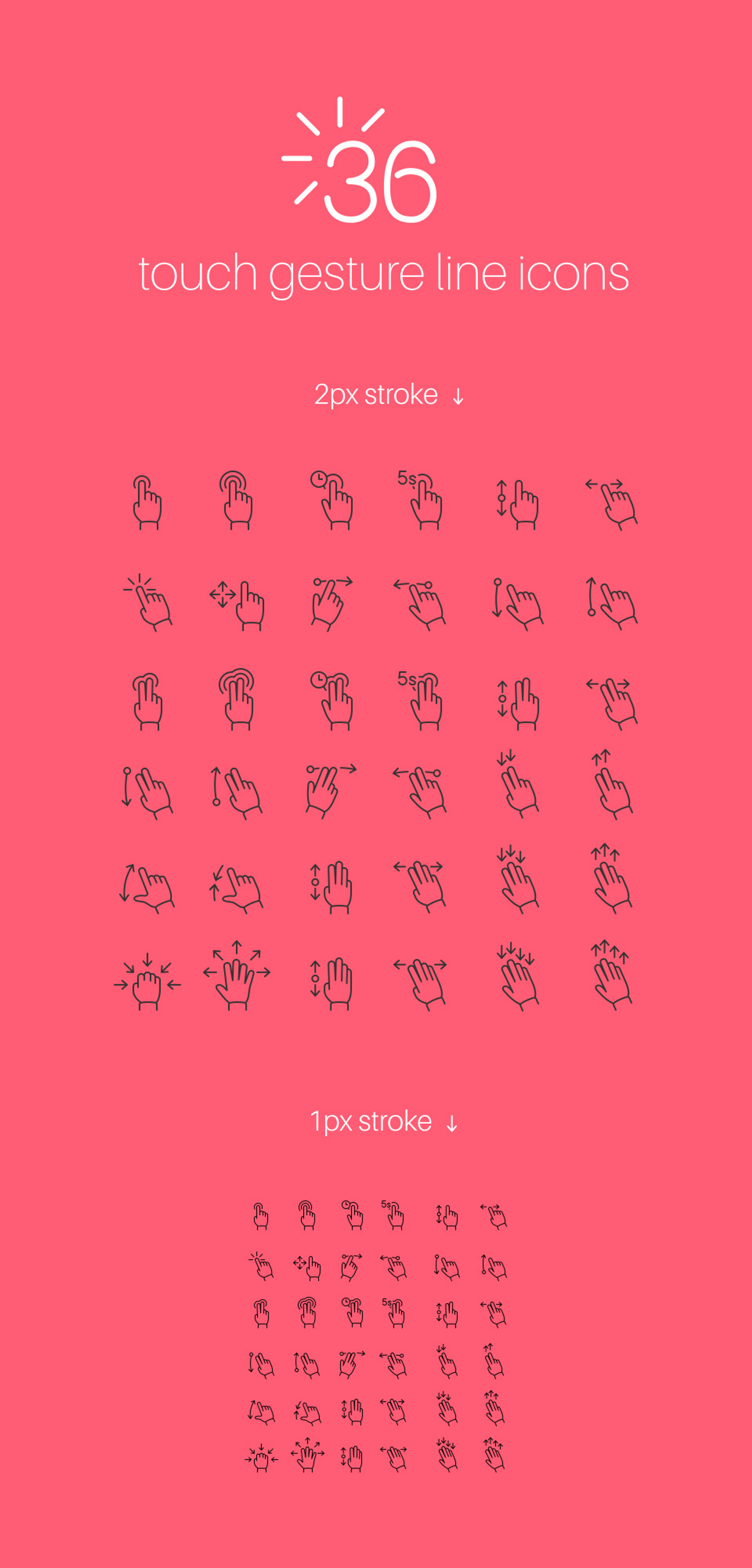 Touch Gesture Icons Set | Pixeden Club