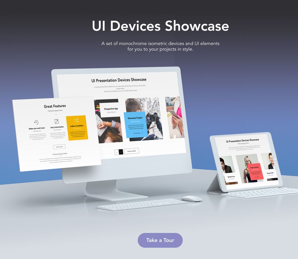 Psd App Screen Showcase Mockup | Pixeden Club