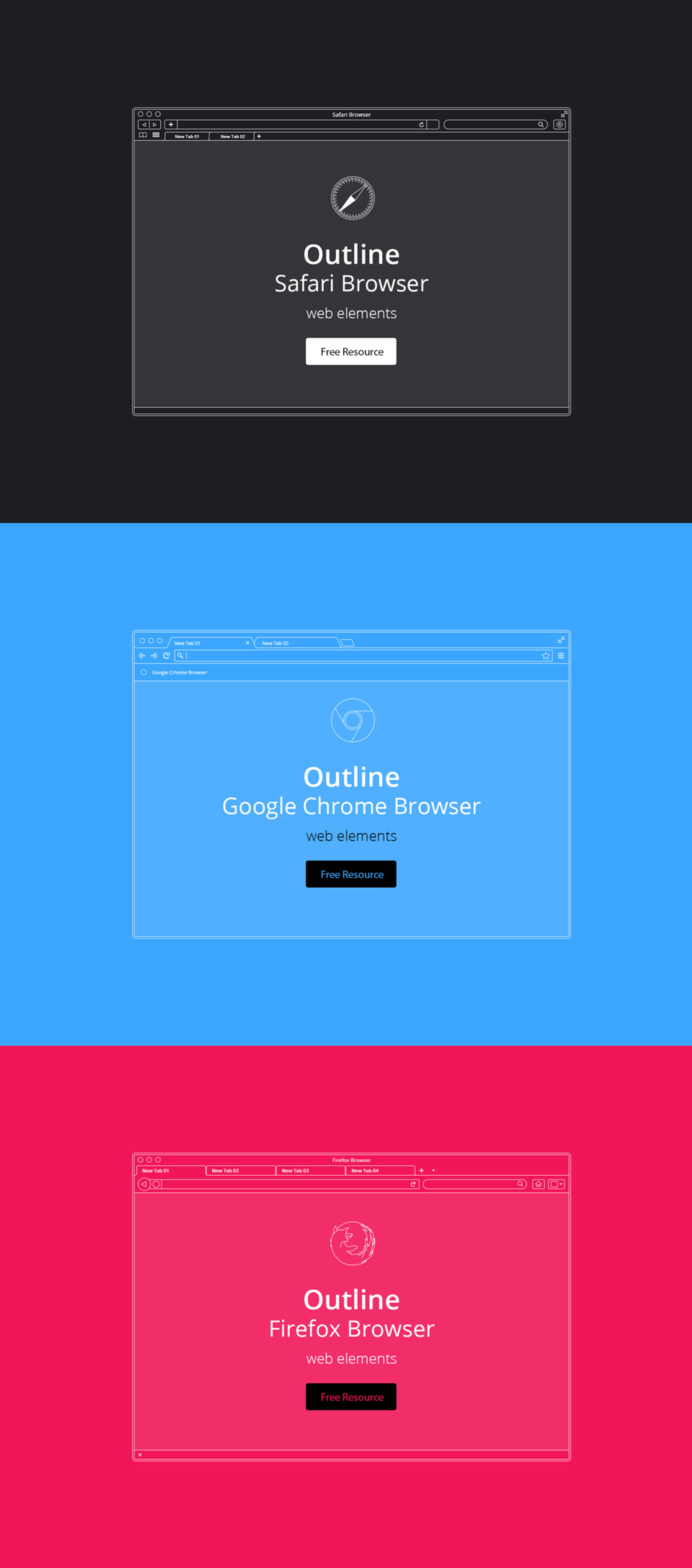 Vector Browser Outline Presentation | Pixeden Club