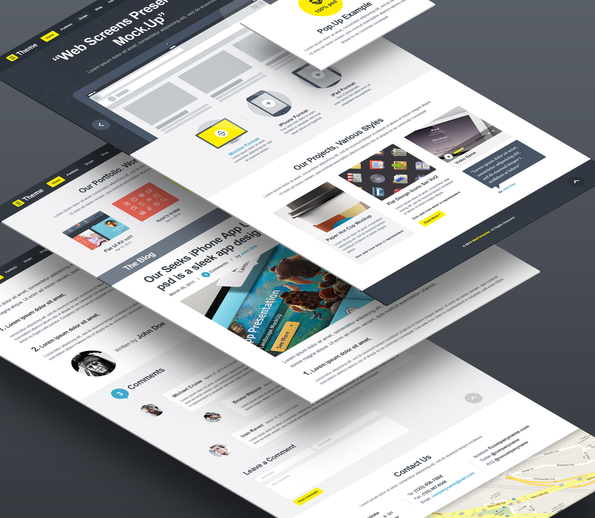 Perspective App Screens Mock-Up 13 | Pixeden Club